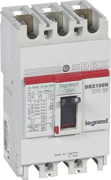 Drx100 3P 20 Ka 50A T.M. Kompakt Megszakító 027025-Legrand, LGR-027025 ...