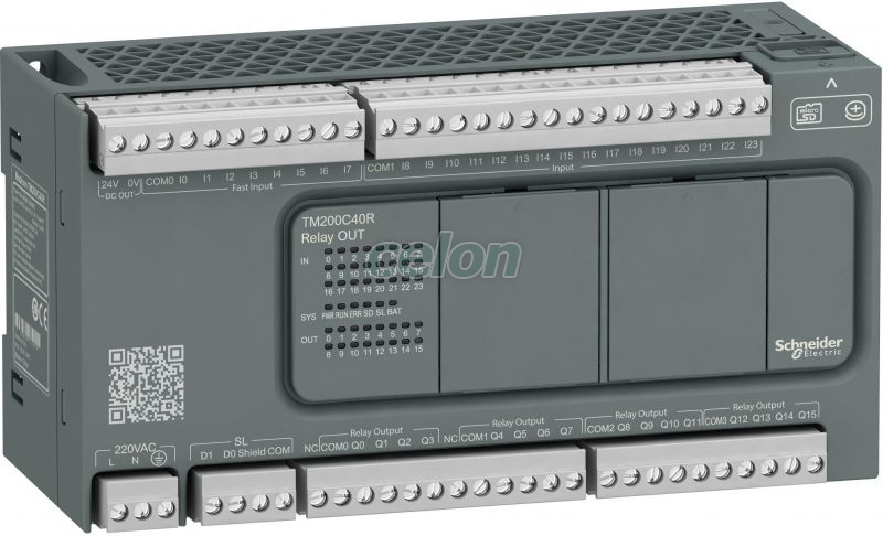 Modicon M200 Easy PLC, 40 I/O1xRS485, relés kimenet, 230 VAC, SCH ...